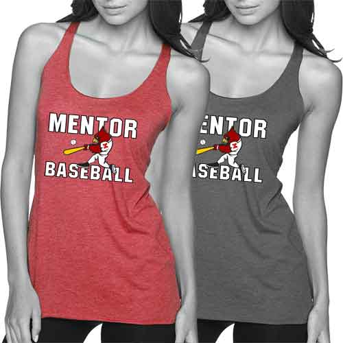 Mentor Baseball Womens Tri-Blend Racer Back Tank Top